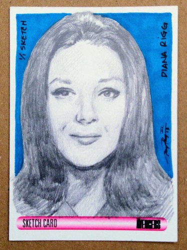 Women of The Avengers Sketch Card - Diana Rigg as Emma Peel by Jay Pangan III | eBay UK