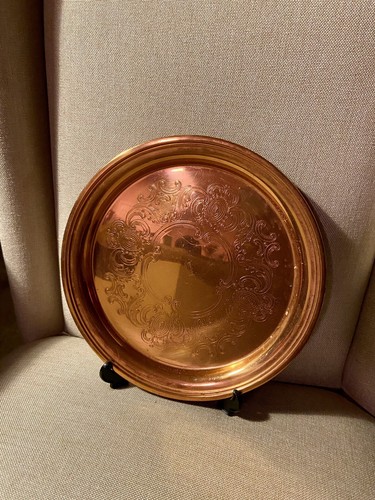 12” Round Embossed Coppercraft Guild Copper Serving Tray | eBay