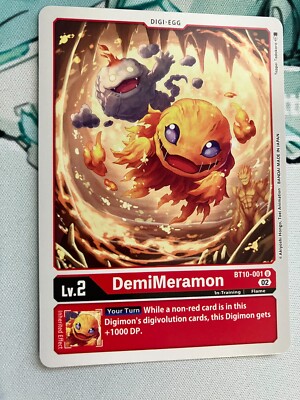 DemiMeramon BT10-001 U Digimon CCG | Xros Encounter Near Mint English ...