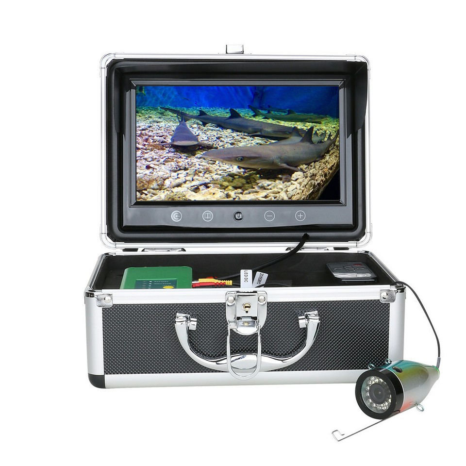 9" Underwater Fishing Camera 30M Fish Finder Sea/Ice 15 IR Lamps+15 ...