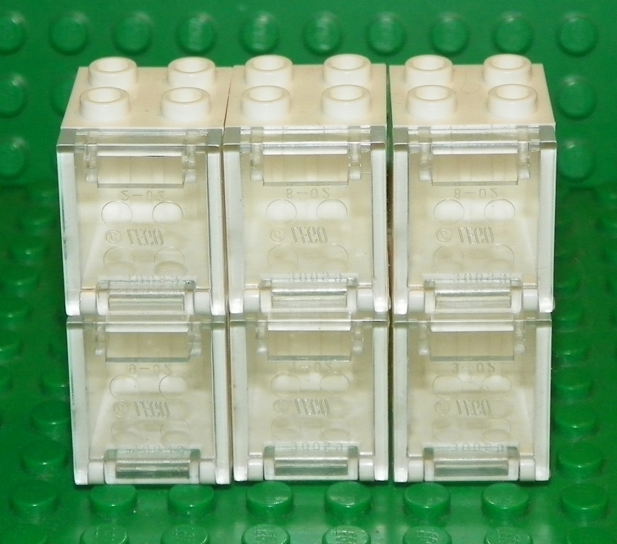 LEGO - Container, Box 2 x 2 x 2 w/ Trans-Clear Door with Slot (X6 ...