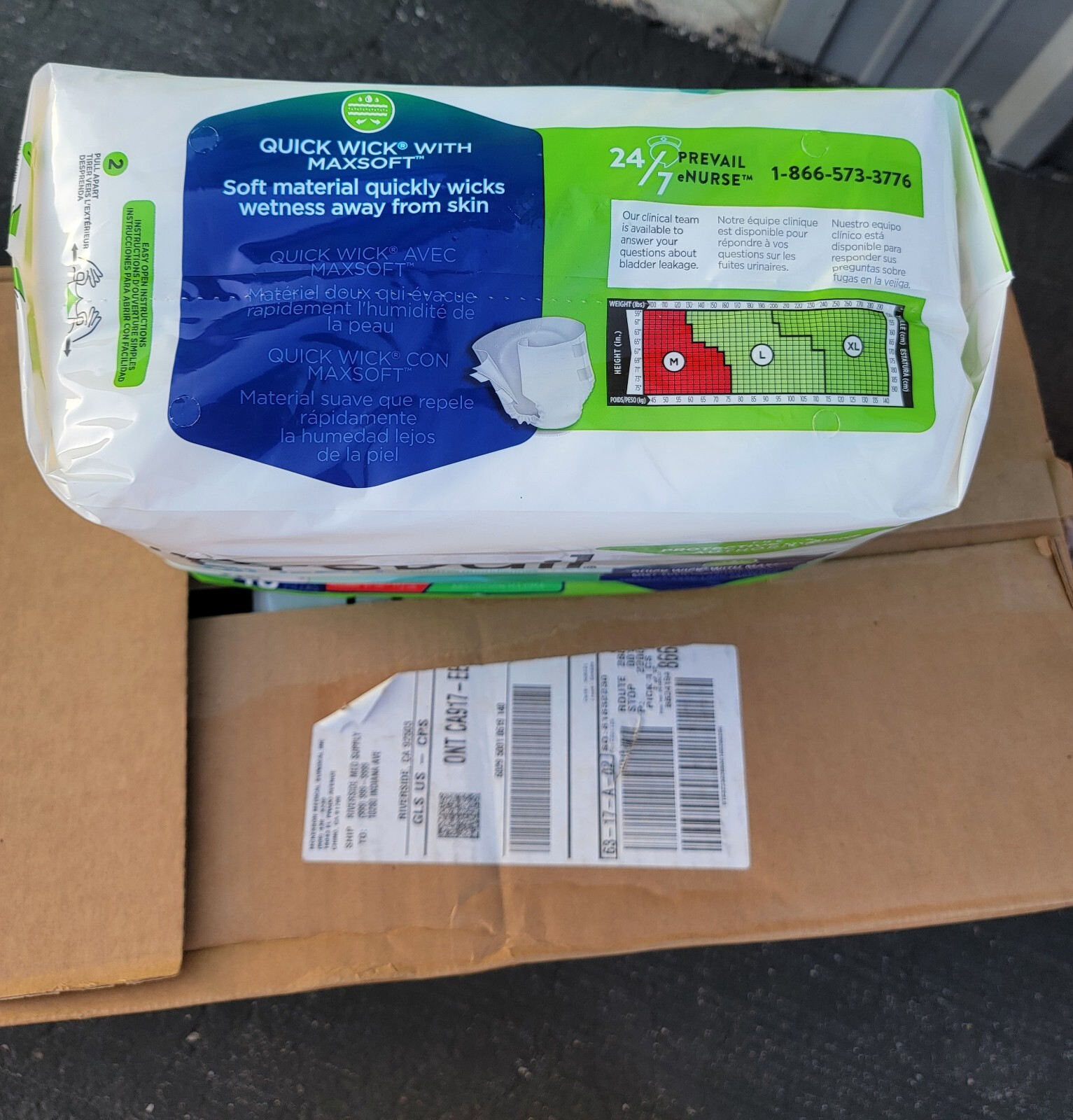 6 X 16 Count Prevail Nu-Fit Adult Diaper Daily Brief Medium size( 1 Box ...