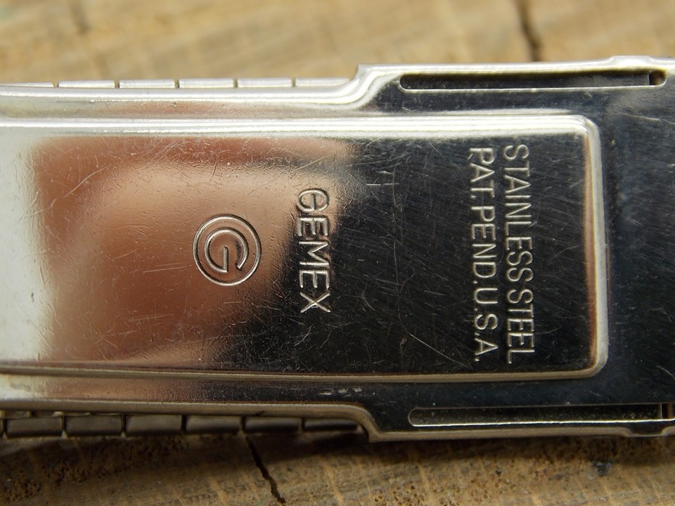 Gemex Unused Vintage Watch Band Deployment 19mm Straight Stainless ...