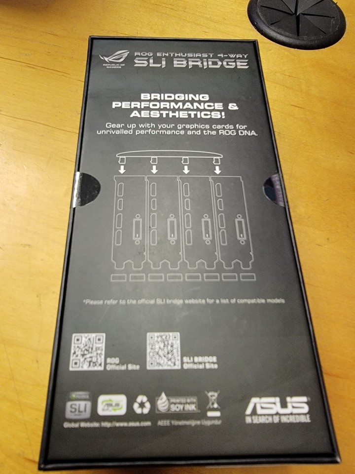 New Asus ROG Enthusiast 4W 4 Way SLI Bridge for NVIDIA Graphics Video ...