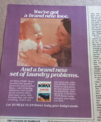 1981 print ad - 20 Mule Team Borax -laundry- CUTE baby mother family ...