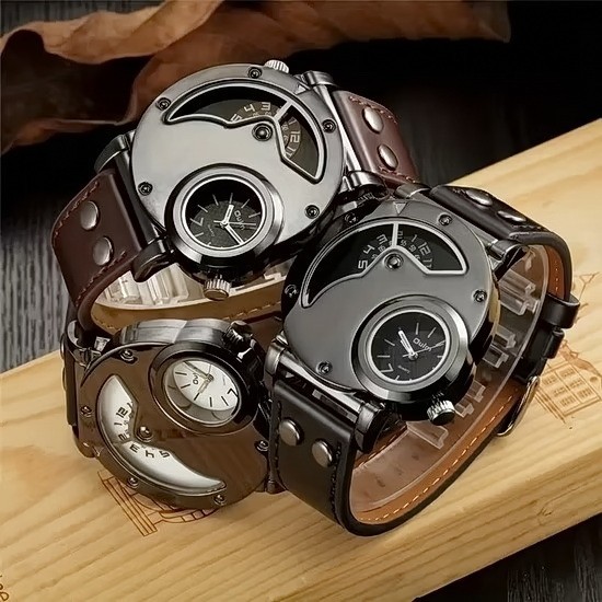 Alloy Case Novelty Sports Watch, Dual Time Zone Quartz Business ...