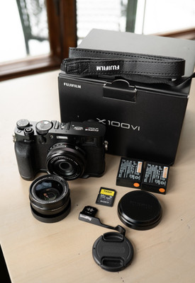 FUJIFILM X100VI Digital Camera (Black) w/ Fujifilm Wide conversion lens ...