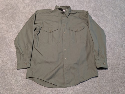 Vintage CC Filson Shirt Mens Large Green Shelter Cloth 452 Made In USA ...