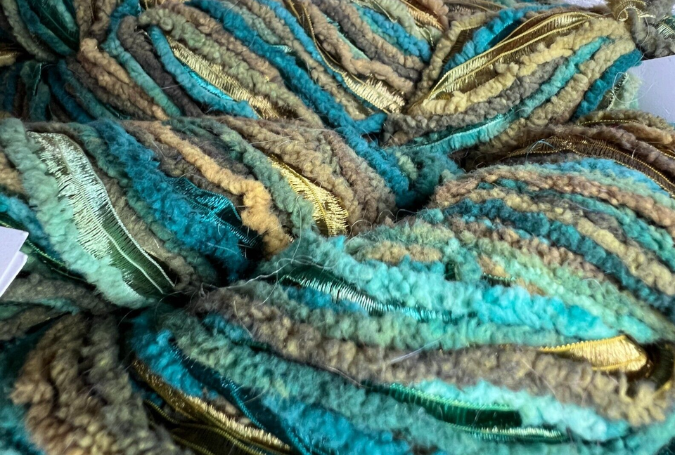 PRISM Hand Dyed Yarns "Velvet" 8 hanks Color: Sierra (Gold Greens Teal ...