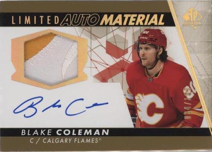 2022-23 SP Authentic - Blake Coleman #68 Limited Auto Material /100 (AU ...