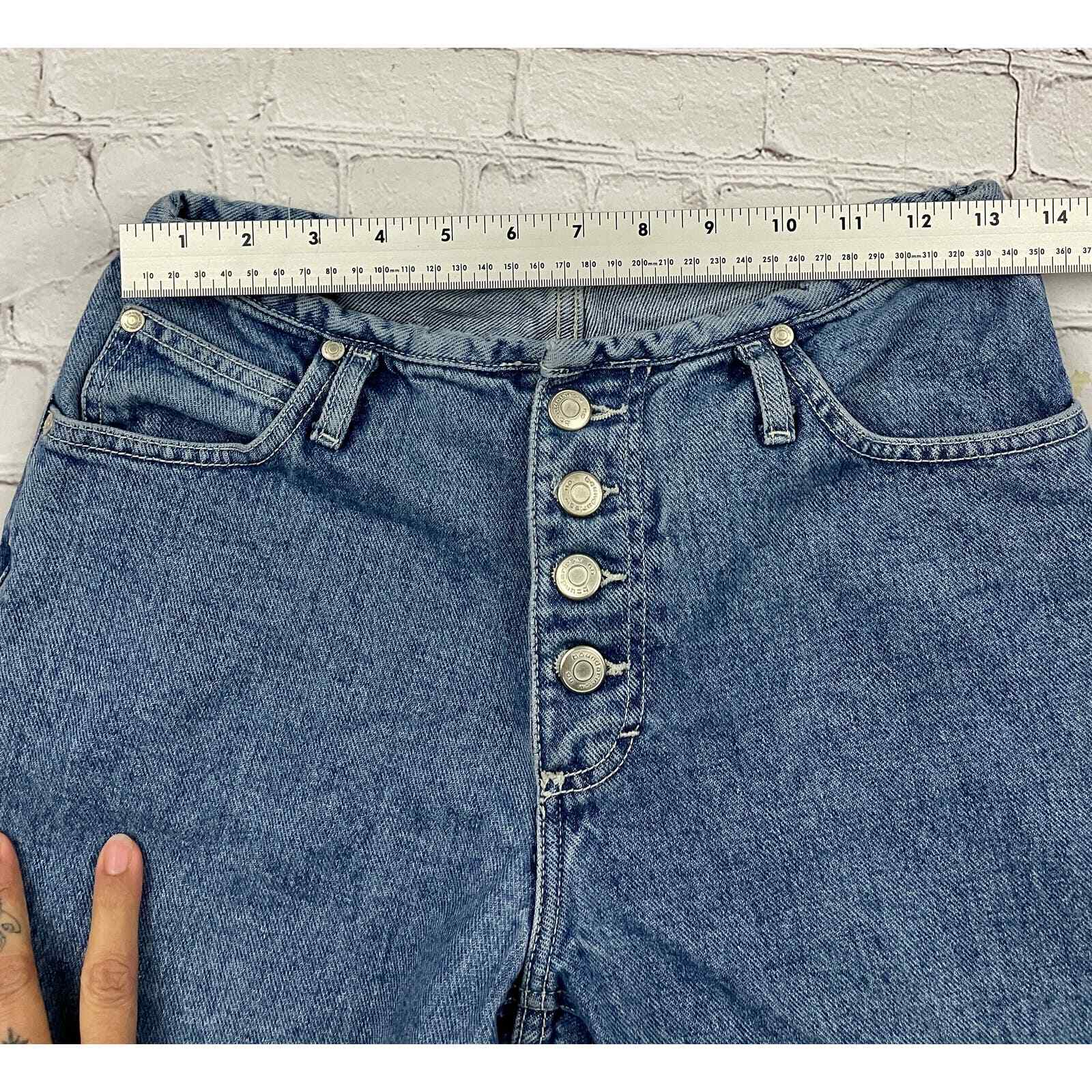 VTG Blue Denim Button Fly Jeans Cropped Floral Y2K Juniors Sz 7 No ...