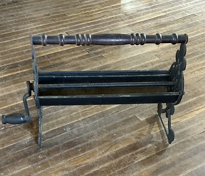 Antique/Vintage Cast Iron Newspaper Log Roller Fireplace Tool Wood ...