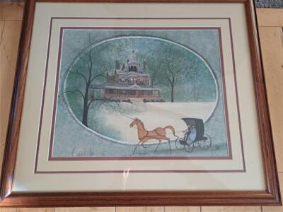 1991 P BUCKLEY MOSS FRAMED ART PRINT 430/1000 SIGNED INDIANA SEIBERLING ...