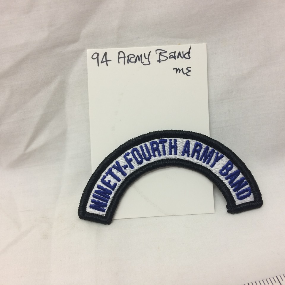 Vintage Military Patch 94th Army Band Arc Tab Black Border Variant | eBay