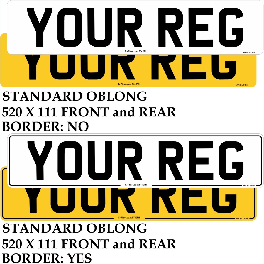 Number Plates UK Road Legal Car Van Reg Registration Pair Front Rear ...