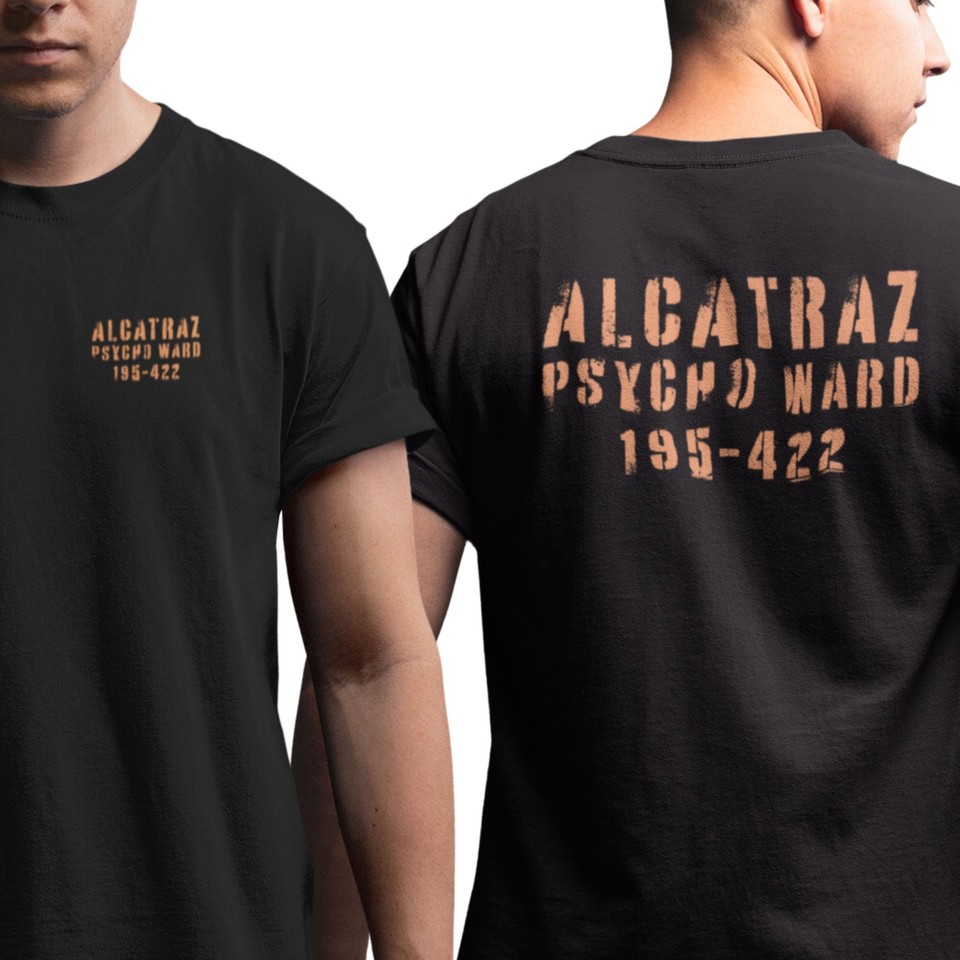 Alcatraz Prisoner Uniform T-Shirt Halloween Costume Psycho Ward Prison ...