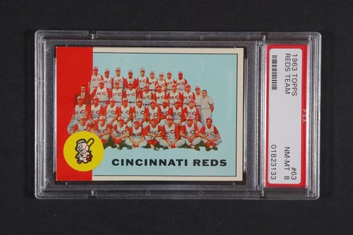 1963 Topps #63 Reds Team PSA 8 NM-MT | eBay