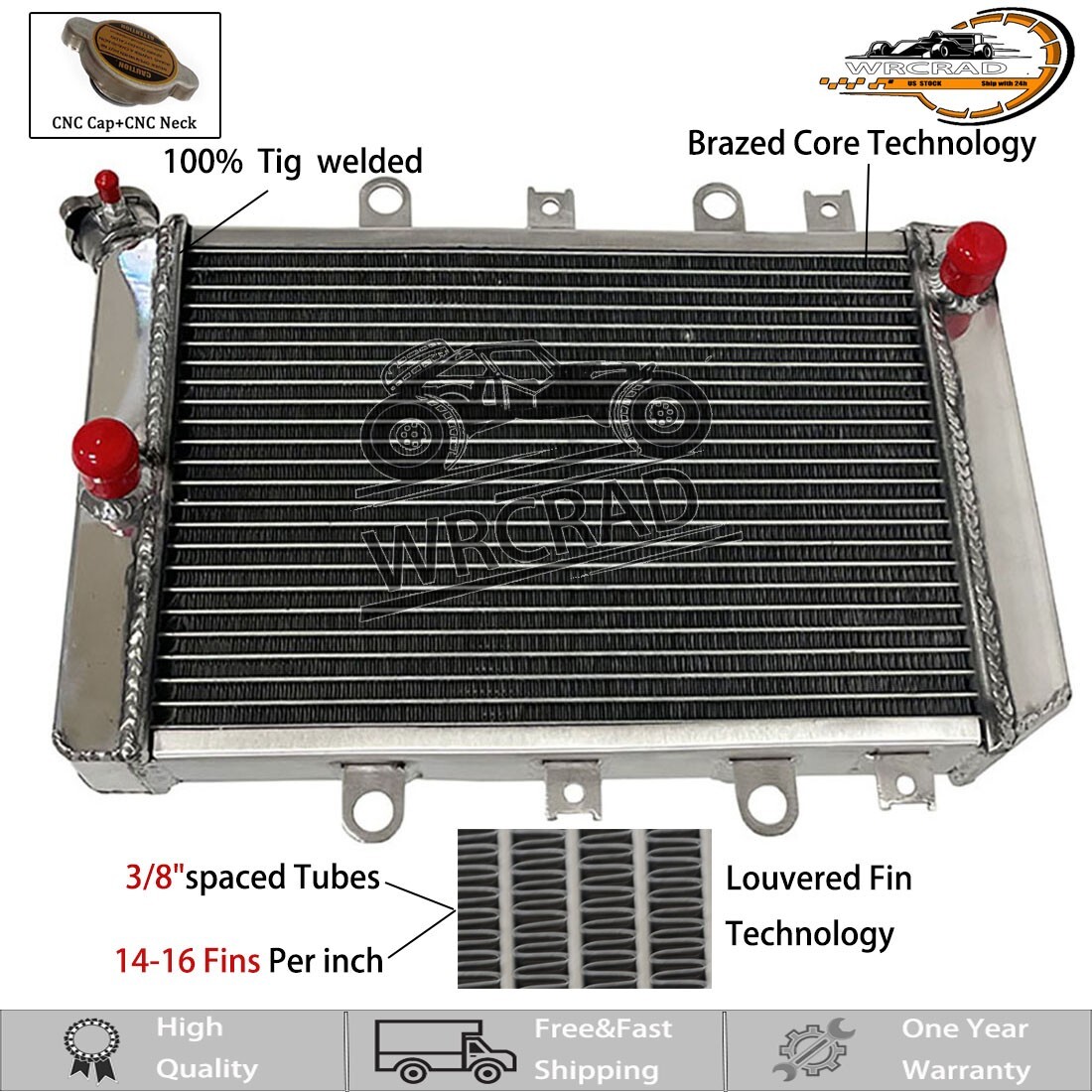 Aluminum Radiator For 2015-2023 2022 2021 YAMAHA GRIZZLY 700 KODIAK 700 ...