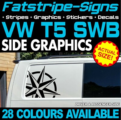 to fit VW T5 SWB COMPASS STICKERS GRAPHICS DECALS DAY VAN CAMPER VAN ...
