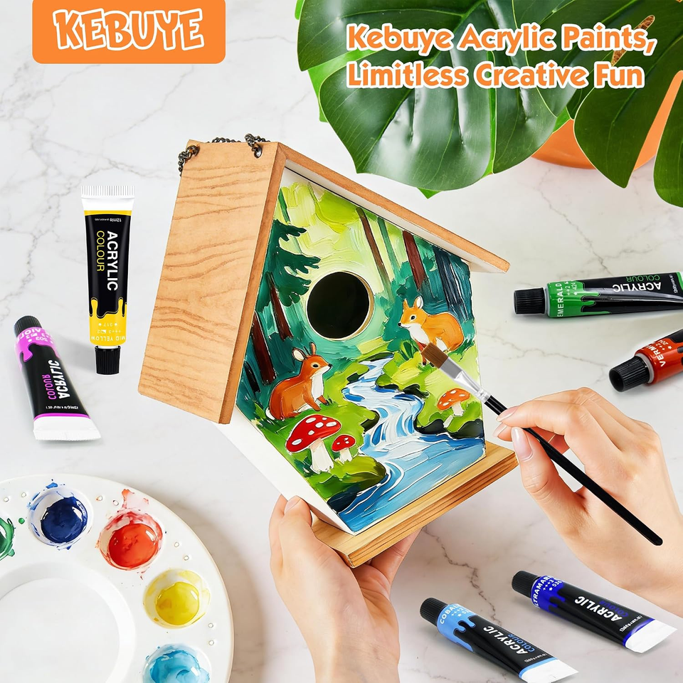 Acrylic Paint Set Art Paints - 36 Colours for Wood Canvas Model Clay ...