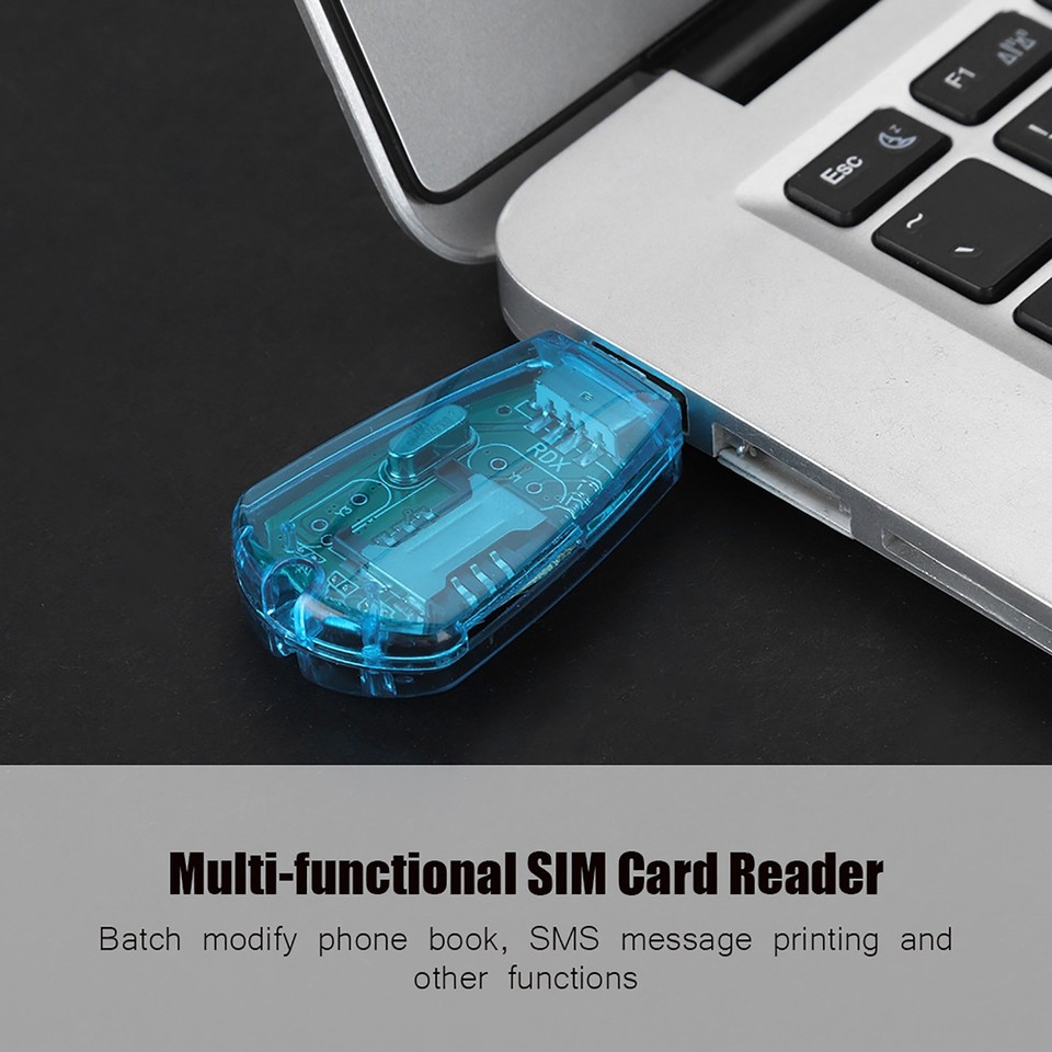 ⊹Mobile Phone SIM Card Reader USB Copy Backup Reader With CD For QQ/ICQ ...