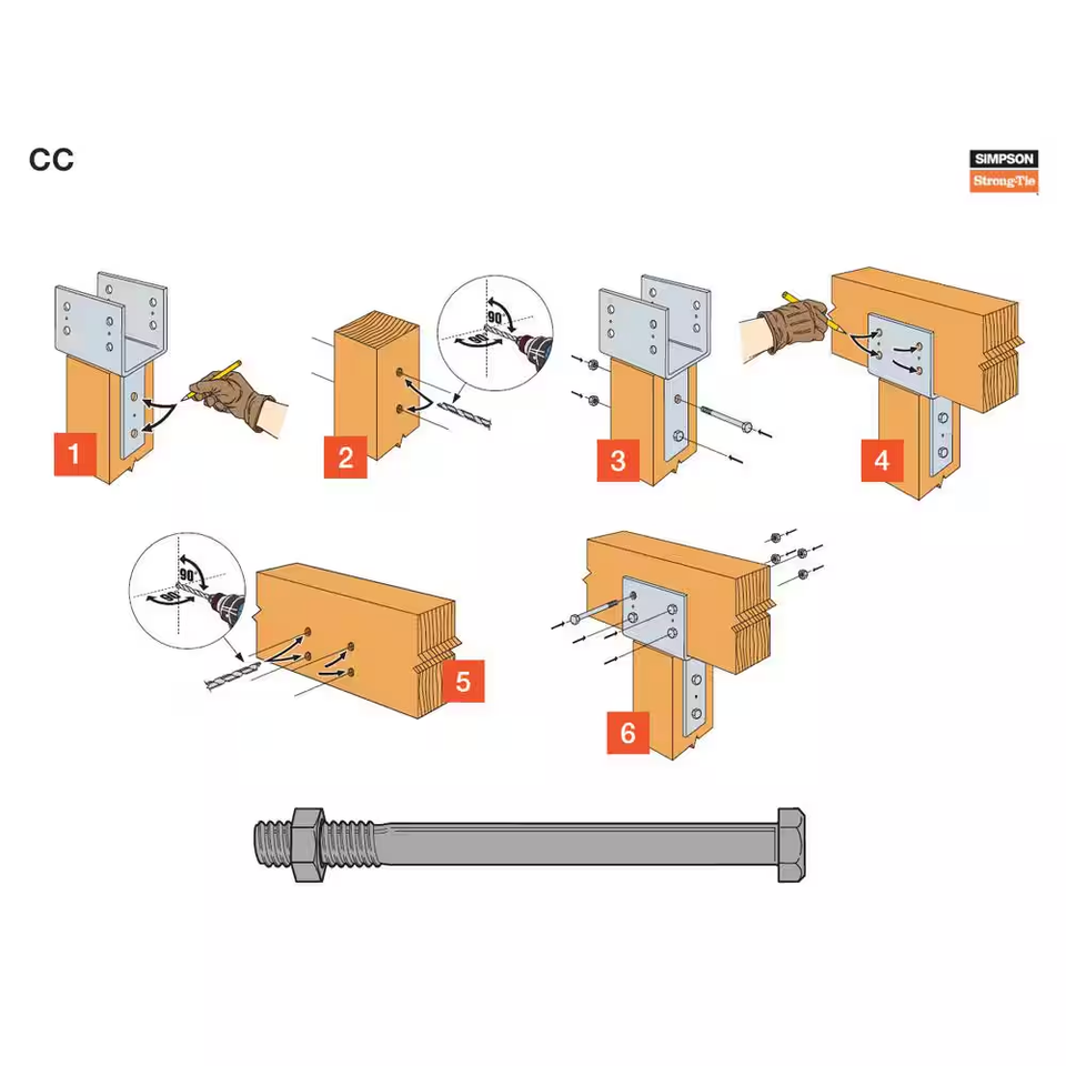Simpson Strong-Tie Post Column Cap Wood To Wood Connector 6x Beam 6x ...