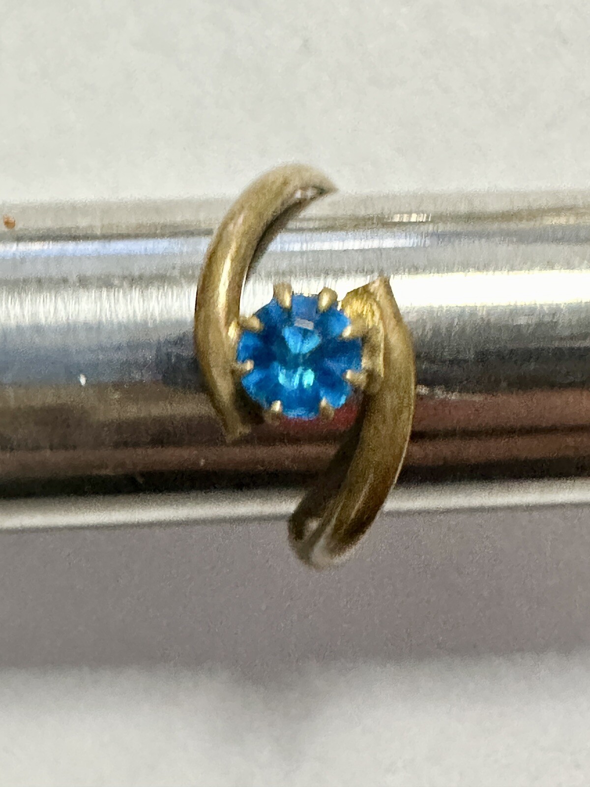 Antique Untested Blue Stone Solitaire Ring - Gem