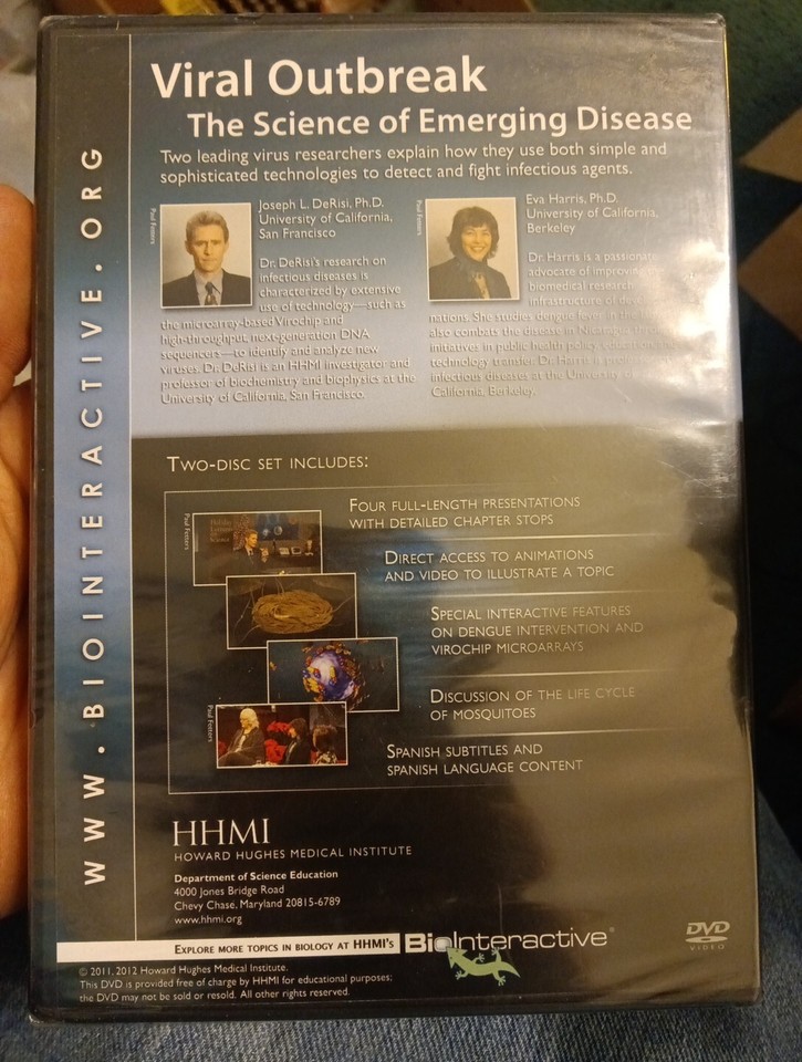 Viral Outbreak The Science of Emerging Disease DVD NIB Lectures on ...