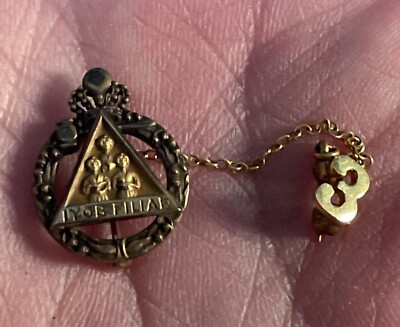 Vintage 10k Gold IYOB FILIAE Job’s Daughters Pin w/Number 3 Pin & Small ...