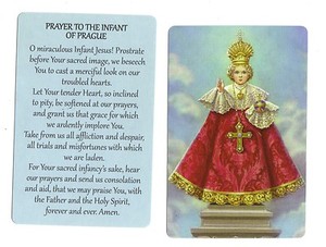 Prayer to the Infant of Prague card (Lot of 2) Laminated catholic ...