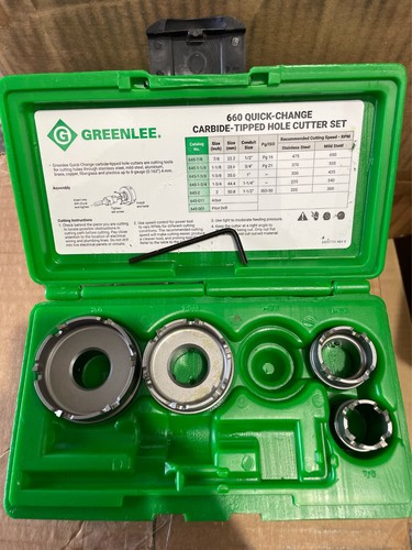 Greenlee 660 7-Piece Quick Change Carbide-Tipped Hole Cutter Set, 7/8 ...