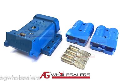 BLUE ANDERSON PLUG MOUNTING KIT 50A WITH 2 PLUGS MOUNT COVER DUST CAP ...