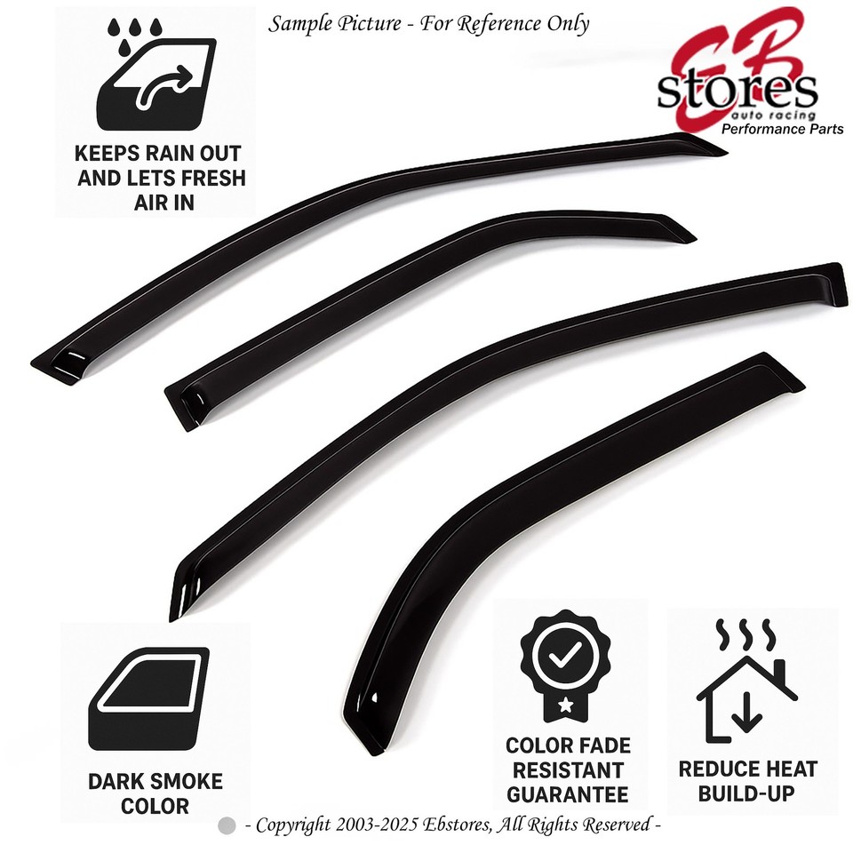 4pc JDM Out-Channel Rain Guard Deflector For Dodge Grand Caravan 2008 ...