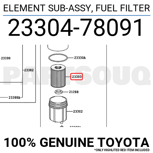2330478091 Genuine Toyota ELEMENT SUB-ASSY, FUEL FILTER 23304-78091 | eBay