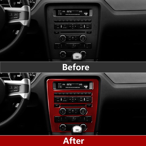 23Pcs Full Kit Red Interior Carbon Fiber Decal Trim Cover Fit Ford ...