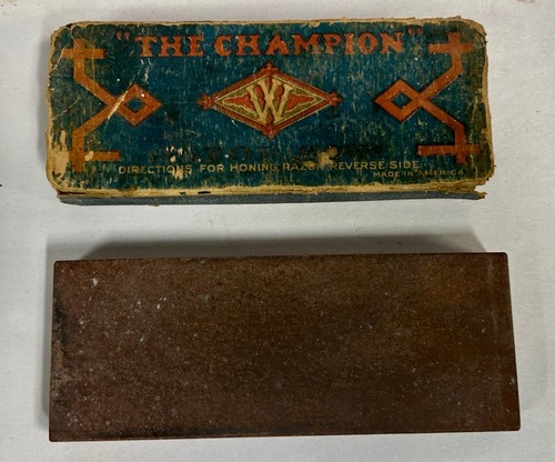 Vtg The Champion Hone Co. Barber Chisel Razor Sharpening Sharpener ...