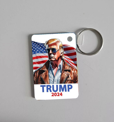 KEYCHAIN Donald Trump 2024 President Never Back Down Rally Shot Gift ...
