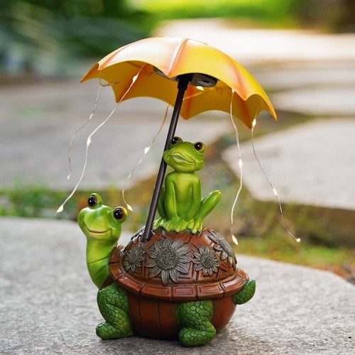 LED Light Frog Sculpture Solar Lamp Creative Frog Frog Garden Lamp ...
