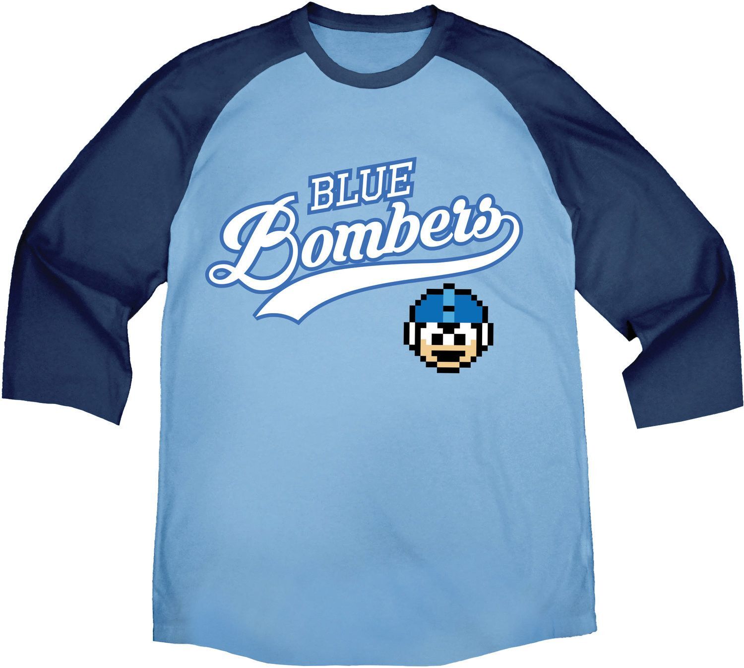 Capcom Mega Man Blue Bomber Blue Baseball Shirt SM, LG, XL, 2X-Large | eBay