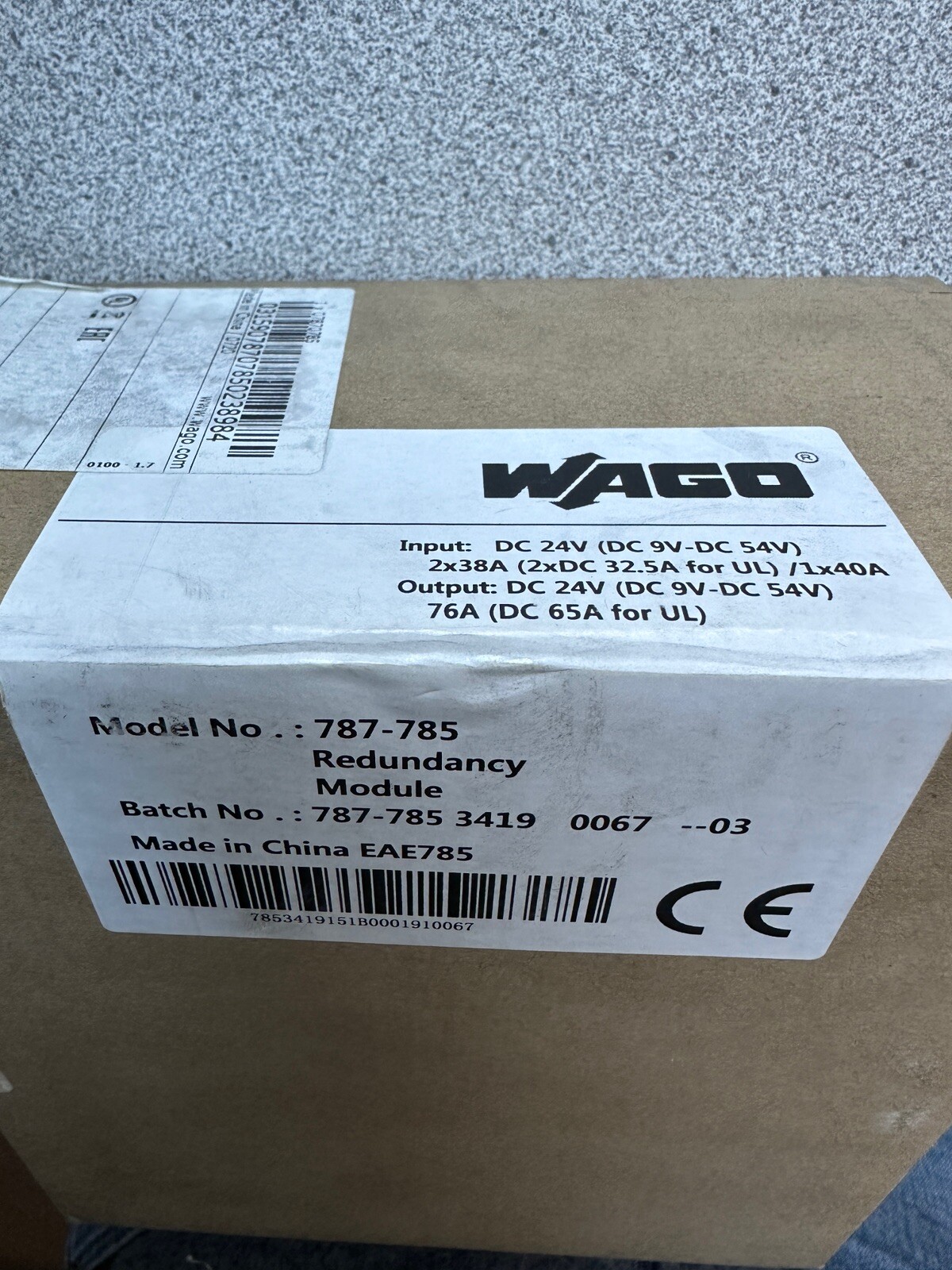 NEW Wago 787-785 Diode redundancy module; output voltage 24 VDC; 40 A ...