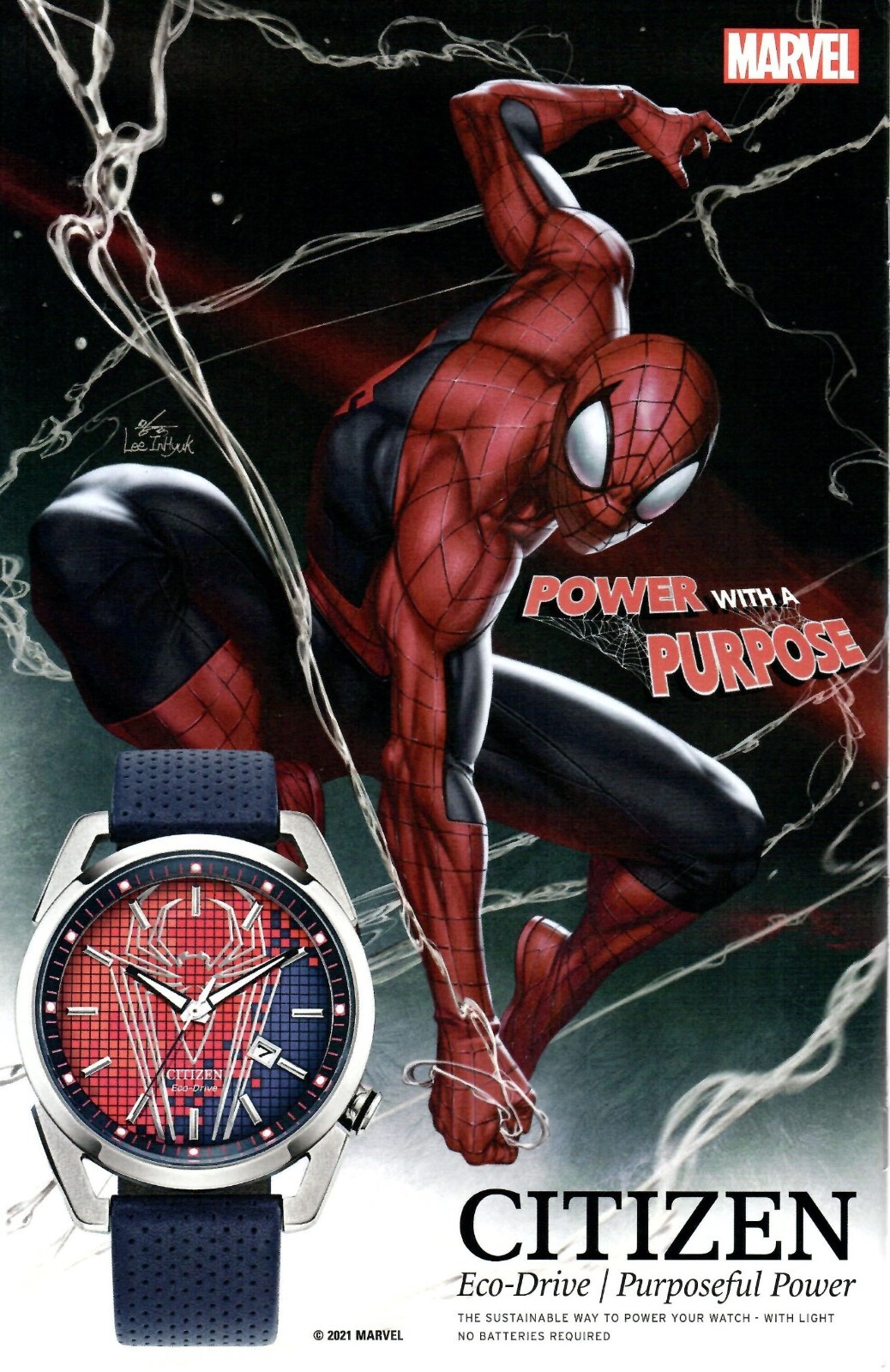 Citizen Eco-Drive Spider-Man Watch No Batteries Magazine Ad NM | eBay