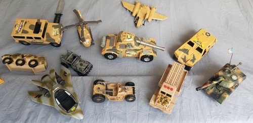 Large Lot of GI Joe and Other Toy Accessories, Tanks,planes,equipment ...
