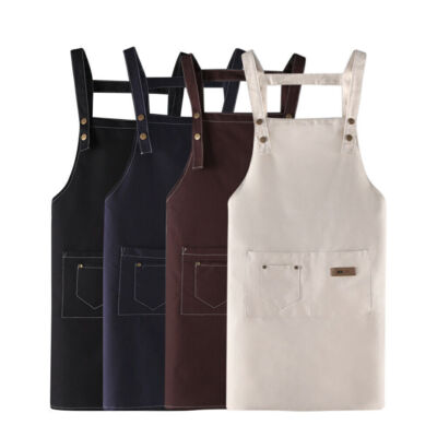 Adjustable Canvas Chef Apron for Men and Women - Cooking, Baking, BBQ ...