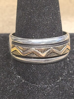 MARK JIMENEZ APACHE/ COMANCHE STERLING SILVER 14K GOLD Ring | eBay