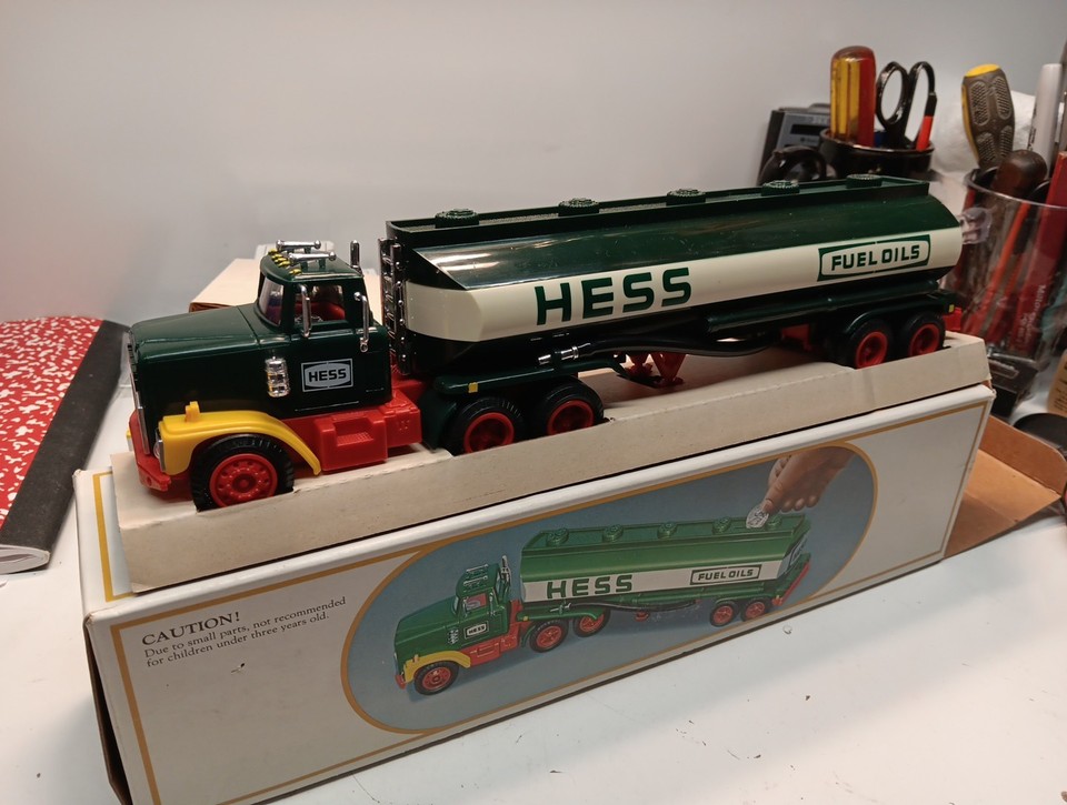 , Vintage 1984 Hess Fuel Oil Gasoline Tanker Truck Bank With Original ...