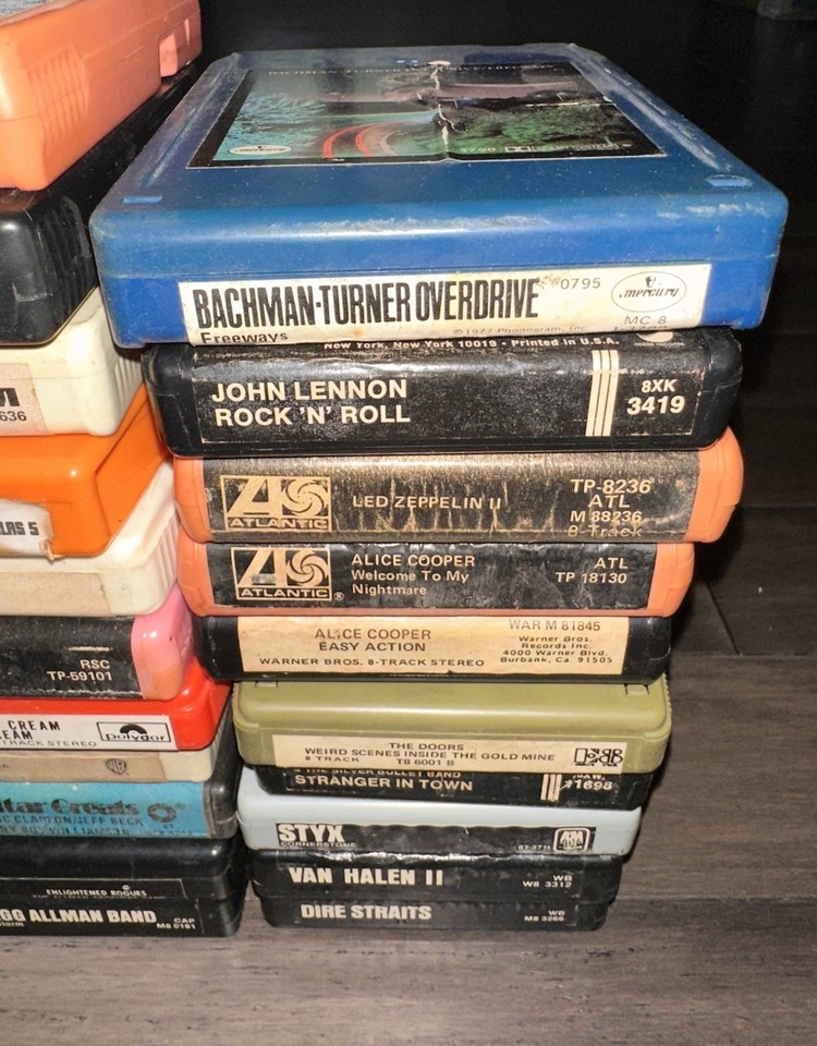 Lot Of 21 Rock 8 Track Tapes Van Halen, Dire Straits, The Doors, Led ...