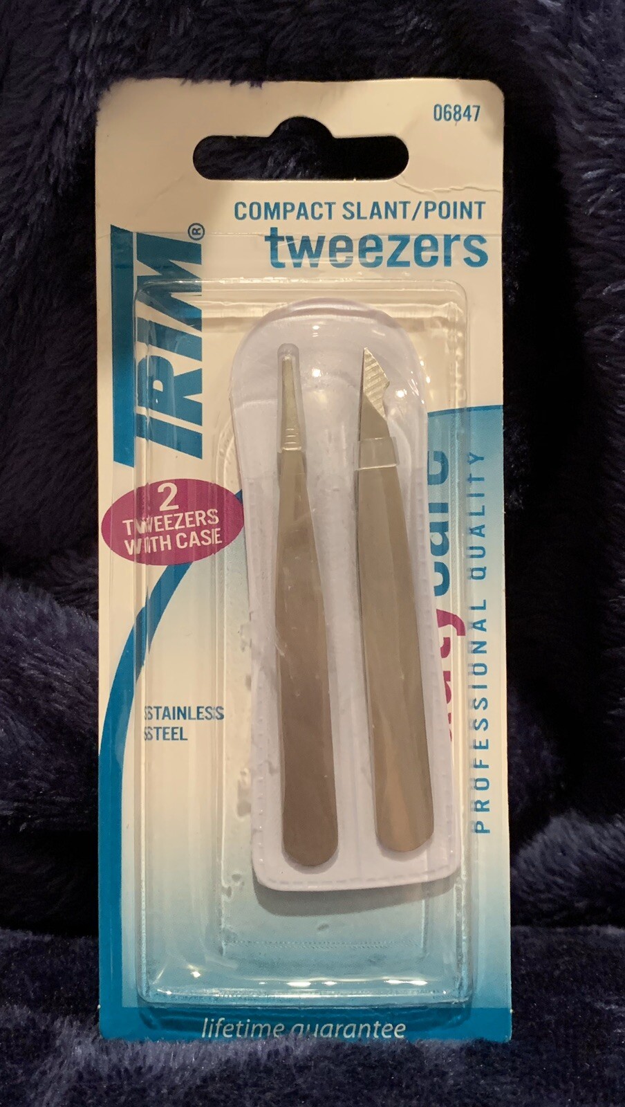 Trim Slant Tip & Point Tip Tweezers. Textured Grip. 2 Tweezers 00525 (1 ...