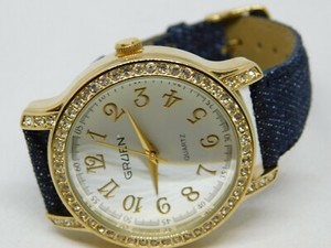 Gruen SR626SW Jeans Bracelet Gold Tone Quartz Analog Ladies Watch | eBay