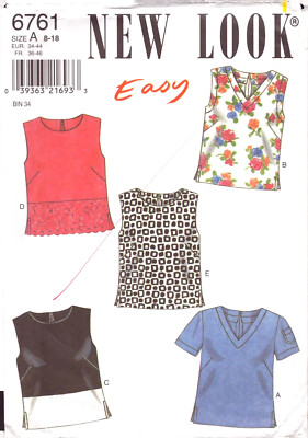 New Look 6761 ~ Sizes 8-18 ~ Tops ~ 5 Different Tops To Choose From | eBay