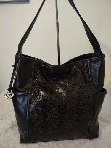 Brighton Large Black Patent Leather Medallion Handbag | eBay